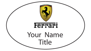 Ferrari Name Badges / Name Tags for Employees and Sales Agents and car ...